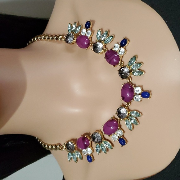Talbots | Jewelry | Talbots Purplebluegrayclear Rhinestone Statement ...